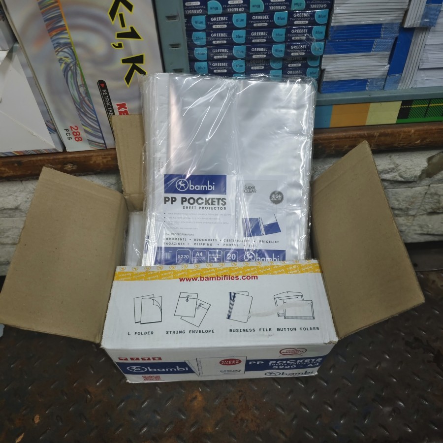 Jual Adn Document Pocket / PP Pocket A4 Bambi 5220 (1 pak / 20 pcs ...