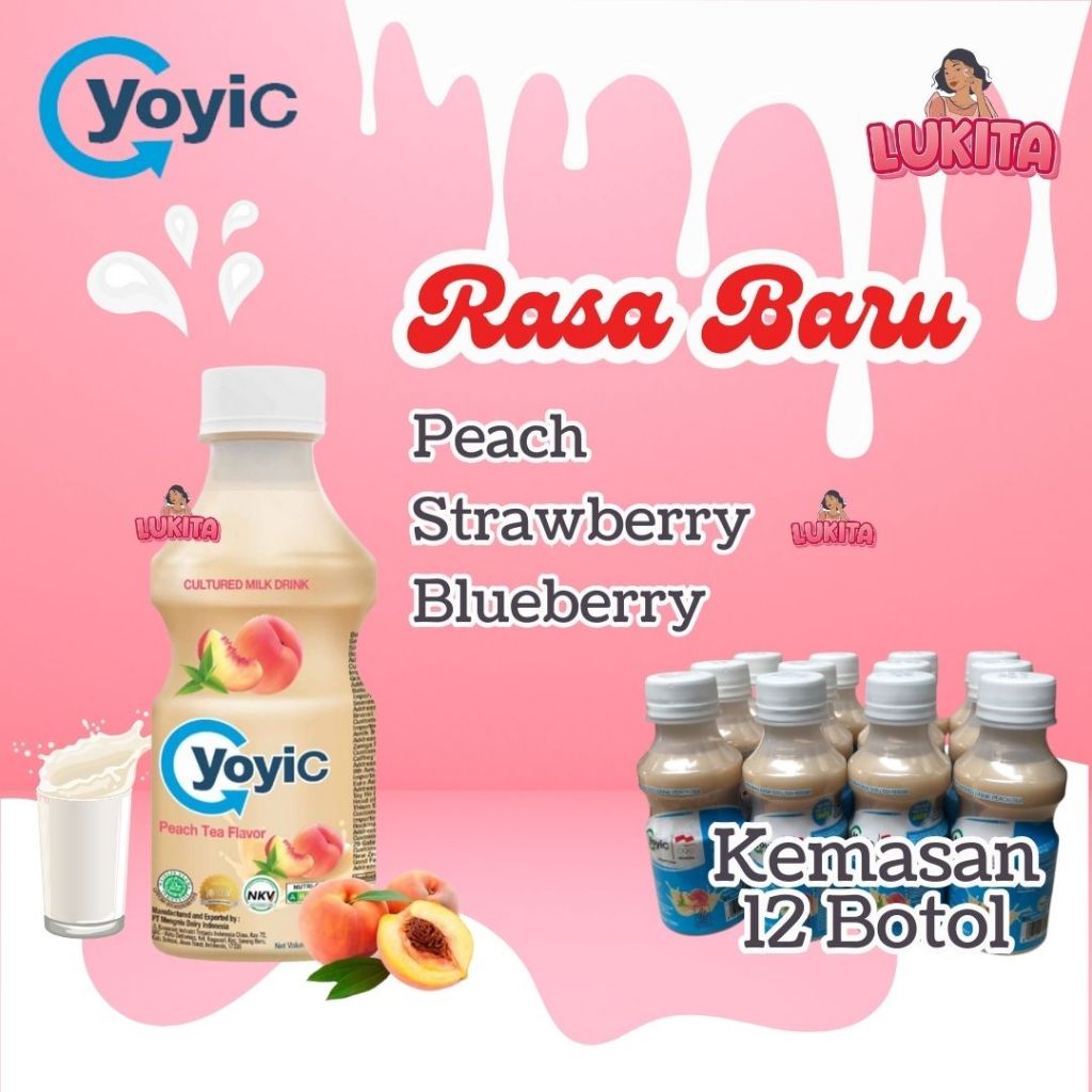 Jual YOYIC (12 Botol ) 130ml Rasa Peach Stawberry Blueberry MINUMAN ...