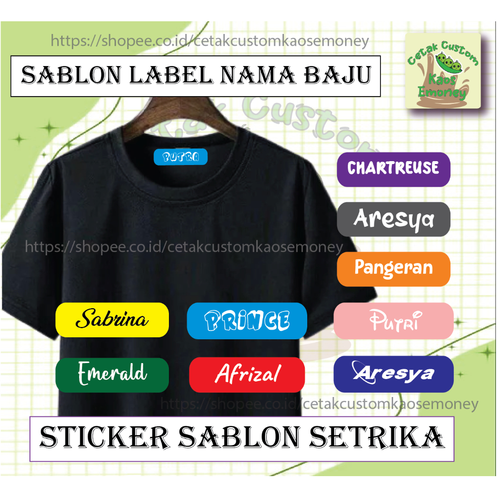 Jual LABEL SERAGAM SEKOLAH CUSTOM NAMA LABEL STIKER SABLON SETRIKA ...
