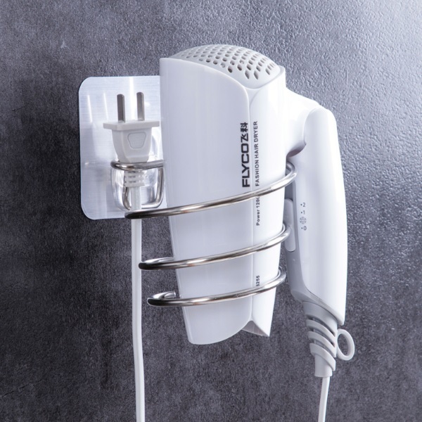 Jual Tempat Hair Dryer Holder Stainless Steel Model Spiral Tempel Rack Rak Gantungan Pengering ...