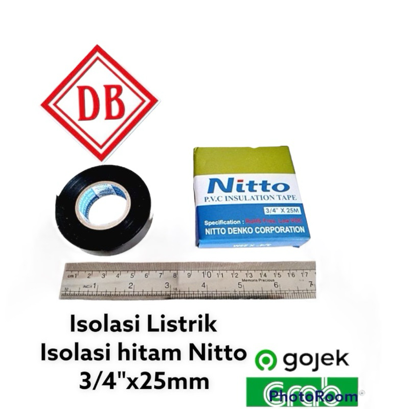 Jual ISOLASI LITRIK NITTO ORIGINAL BESAR/ISOLASI HITAM 34"x25meter ...