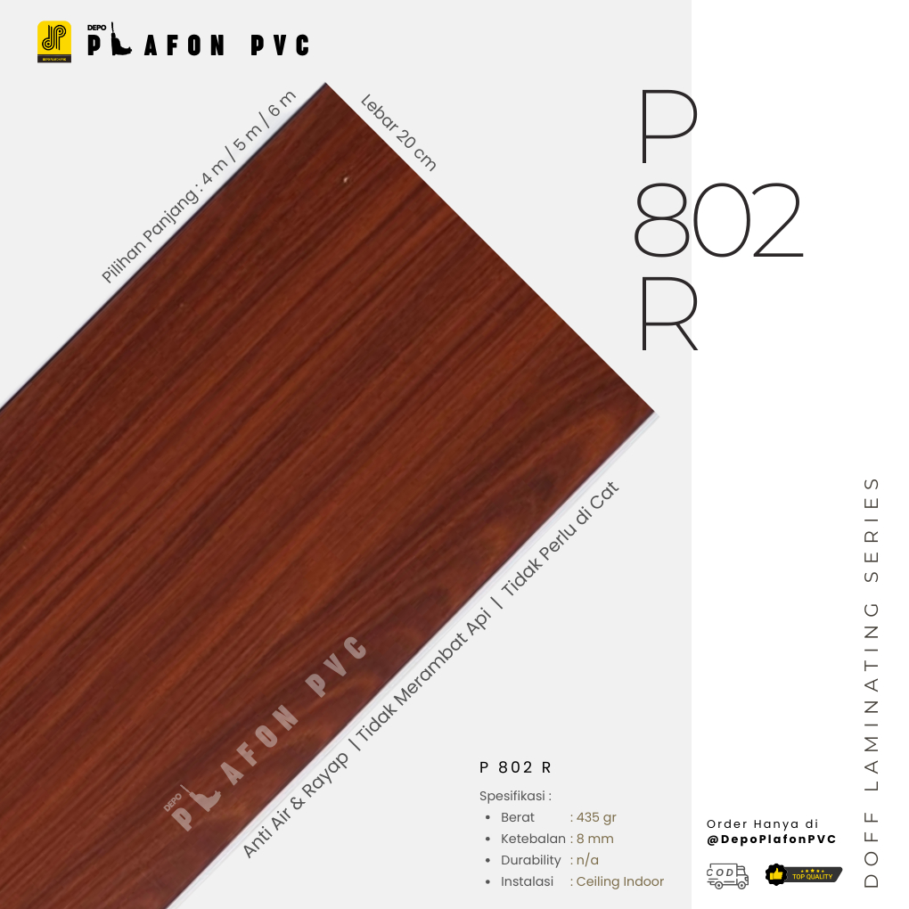 Jual Plafon PVC Doff 8 mm | Shopee Indonesia