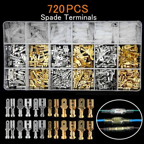 Jual 720 Pcs Skun Terminal Insulated Male Female Wire Connector 2.8/4.8 ...