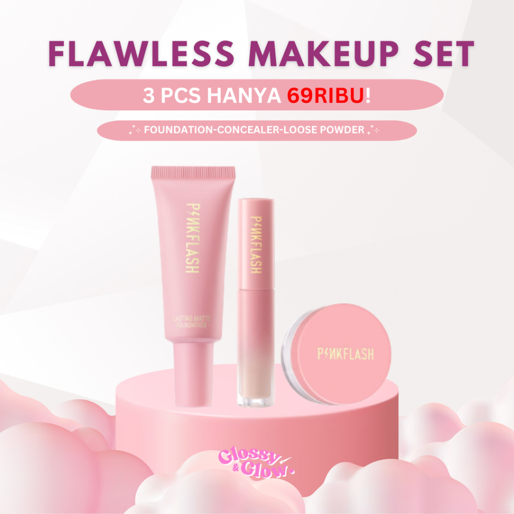 Jual [SET 3PCS 69RIBU] Pinkflash Flawless Makeup Set - Foundation ...