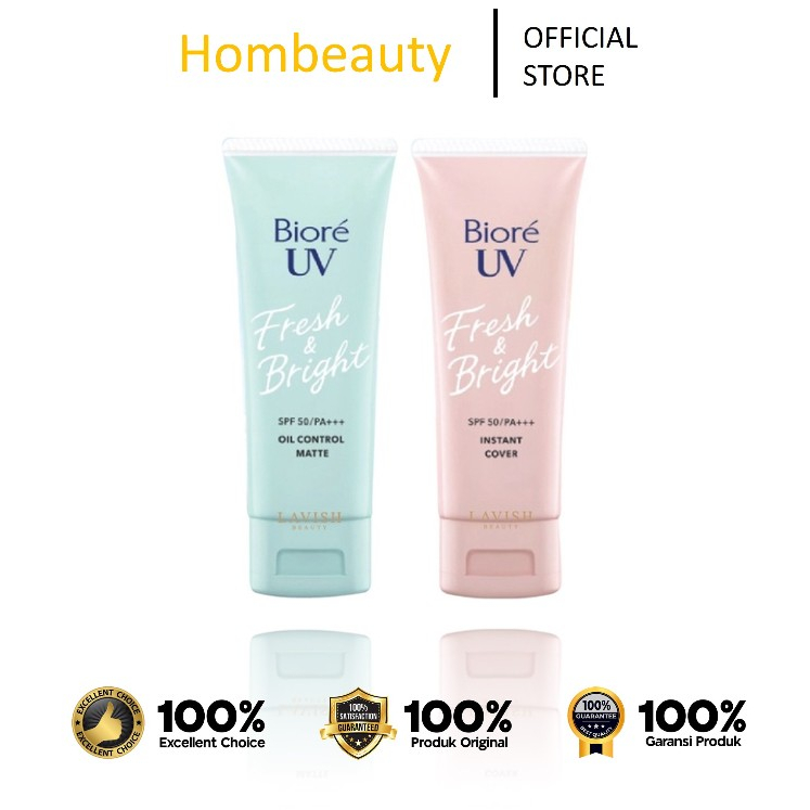 Jual Biore UV Fresh & Bright Instant Cover / Oil Control Matte Sunscreen SPF 50+ PA+++ | Shopee ...