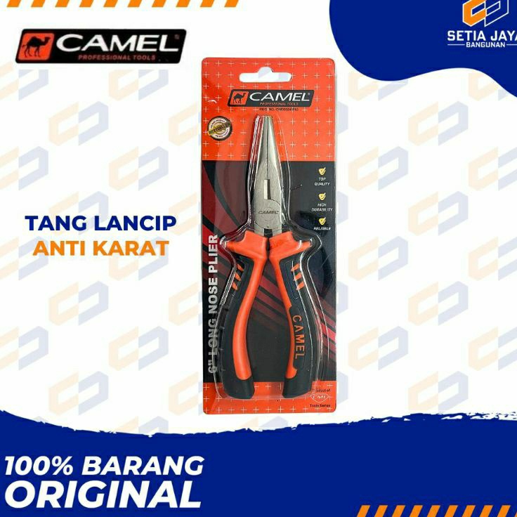 Jual S Tang Lancip Jepit Ikat Camel Besi Gagang Fiber Karet 6 Inch ...