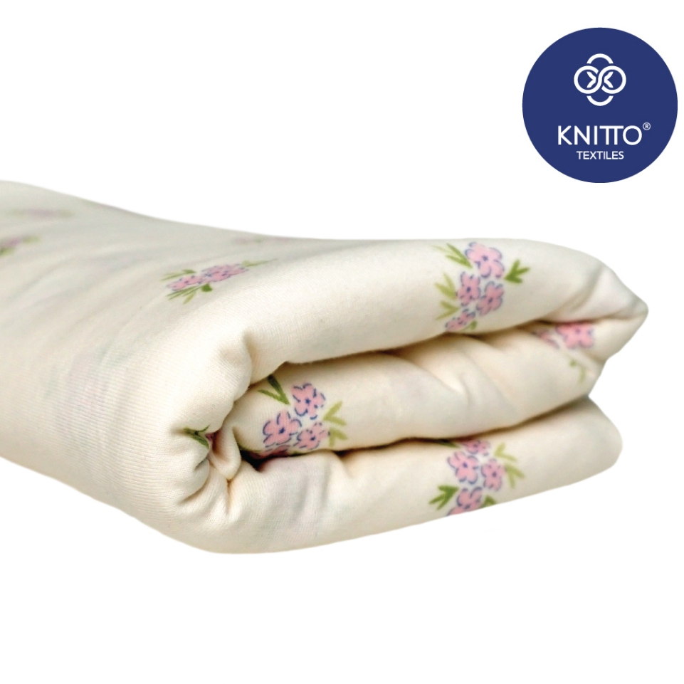 Jual KAIN COTTON COMBED 28S PRINT FORGET ME NOT FLOWERS LIGHT PINK ...