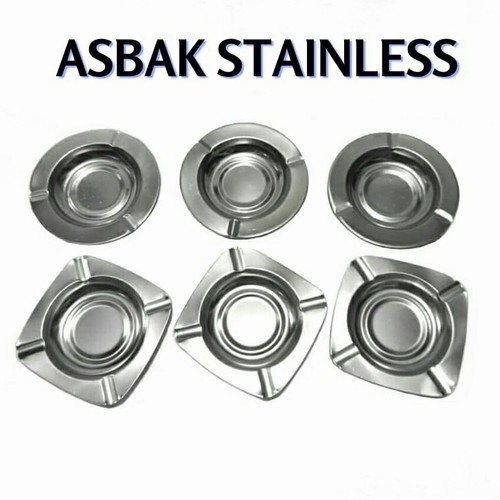 Jual Asbak Stainless Segi 4 / Asbak Rokok Bulat / Wadah Abu Rokok ...