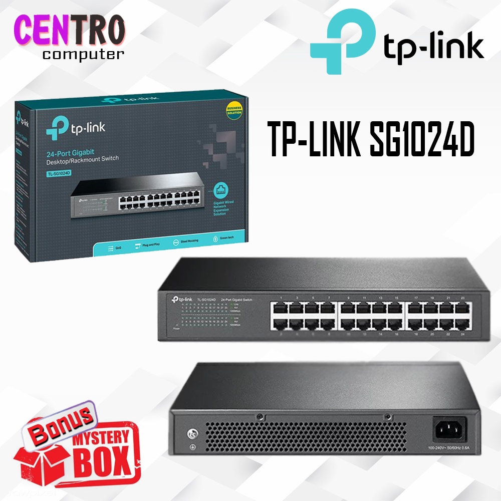 Jual TP-LINK SG1024D SWITCH HUB 24PORT Gigabit 100/1000 Mbps | Shopee ...