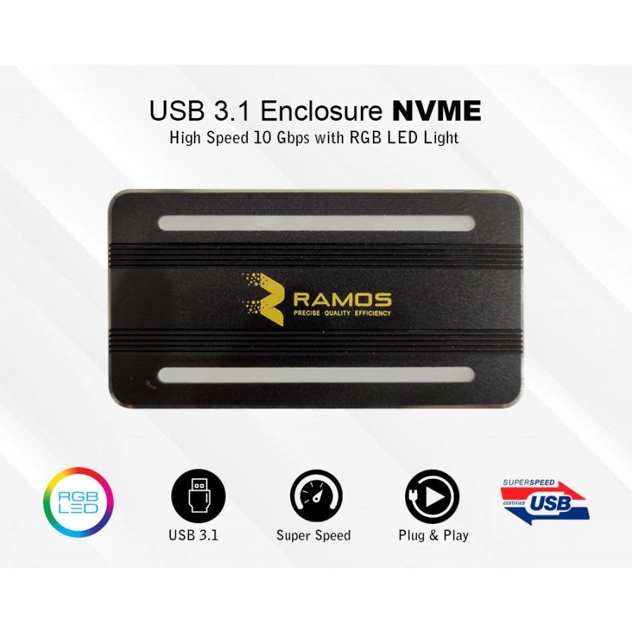 Jual Enclosure NVME Ramos USB 3.1 High speed Casing HDD SSD Nvme ...