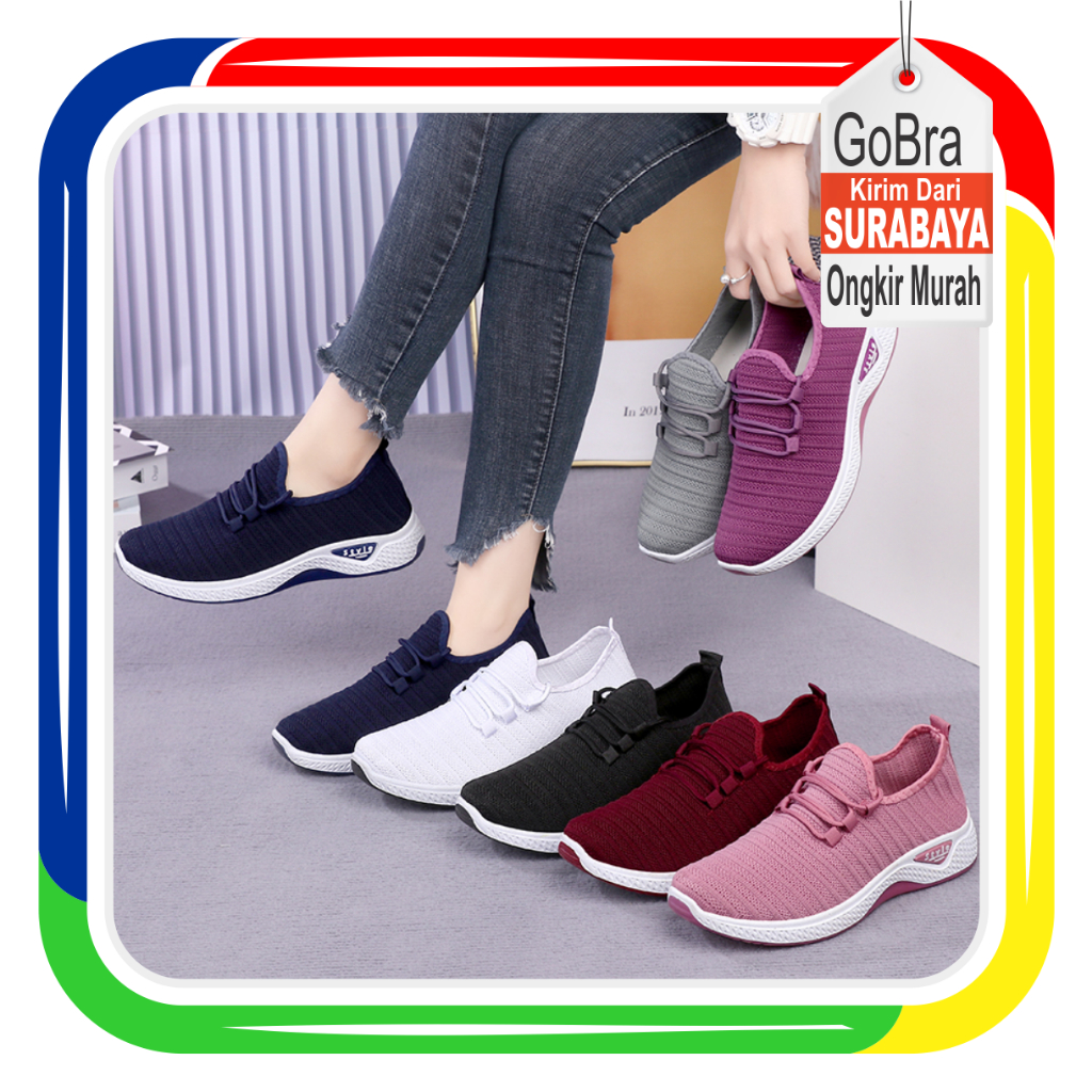 Jual Gobra ♕ SEP102 (Tanpa Kotak) Sepatu Sneakers Wanita SIze 36-42 Ada ...
