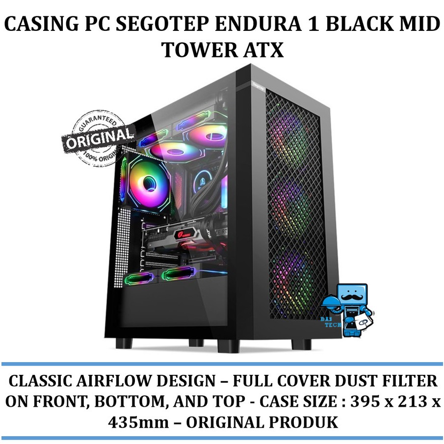 Jual Casing PC Segotep Endura 1 Black Mid Tower ATX - Garansi Resmi ...