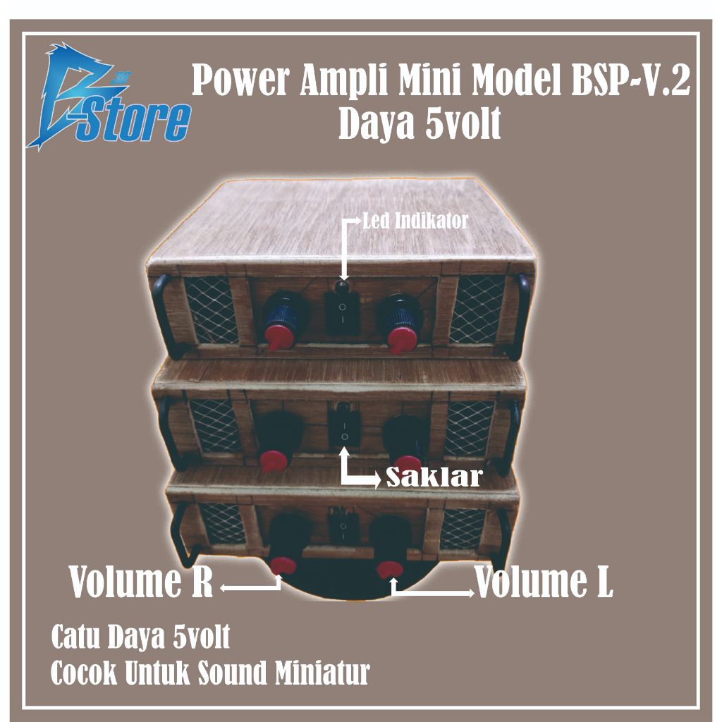Jual Power Ampli Mini 5 volt Model BSP-V.2 Untuk Sound Miniatur ...