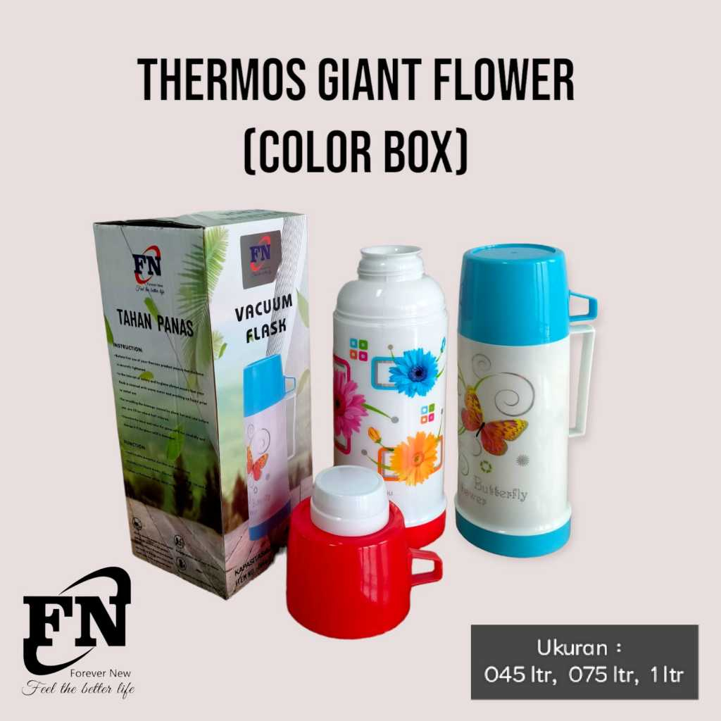Jual THERMOS GIANT FN 0,45L/0,75L/1,0L TERMOS MOTIF WARNA WARNI ...