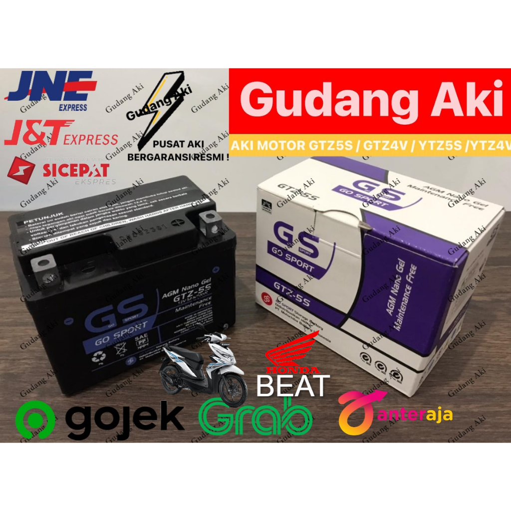 Jual Aki Motor GS Honda Beat Aki Kering Accu Kering MF GTZ5S | Shopee Indonesia