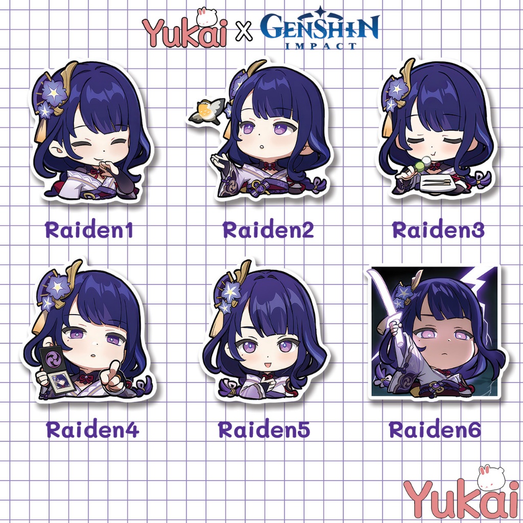 Jual Stiker Pack Raiden Shogun Genshin Impact Premium, Sticker Anime ...