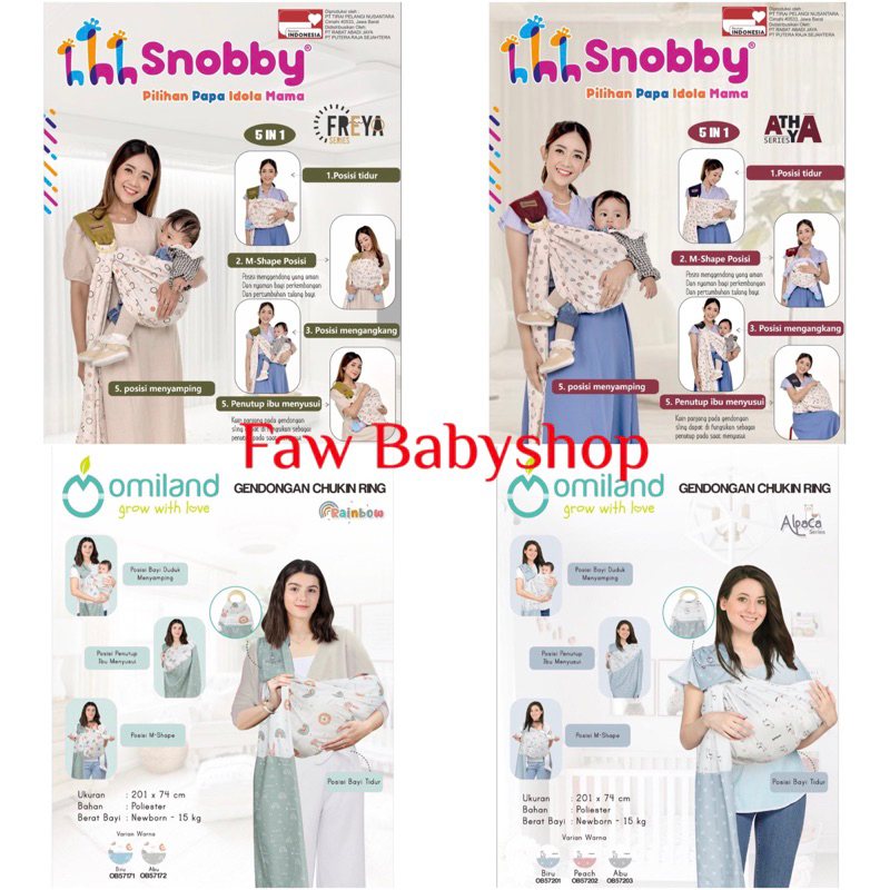 Jual OMILAND SNOBBY Gendongan Bayi Ring Sling Cukin Alpaca / Rainbow ...