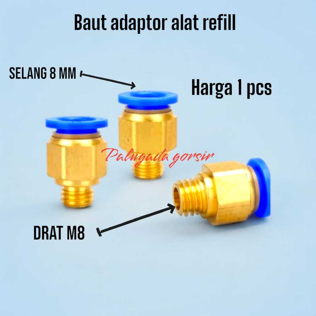Jual spart part baut alat refil gas portable baud selang 8 mm | Shopee ...