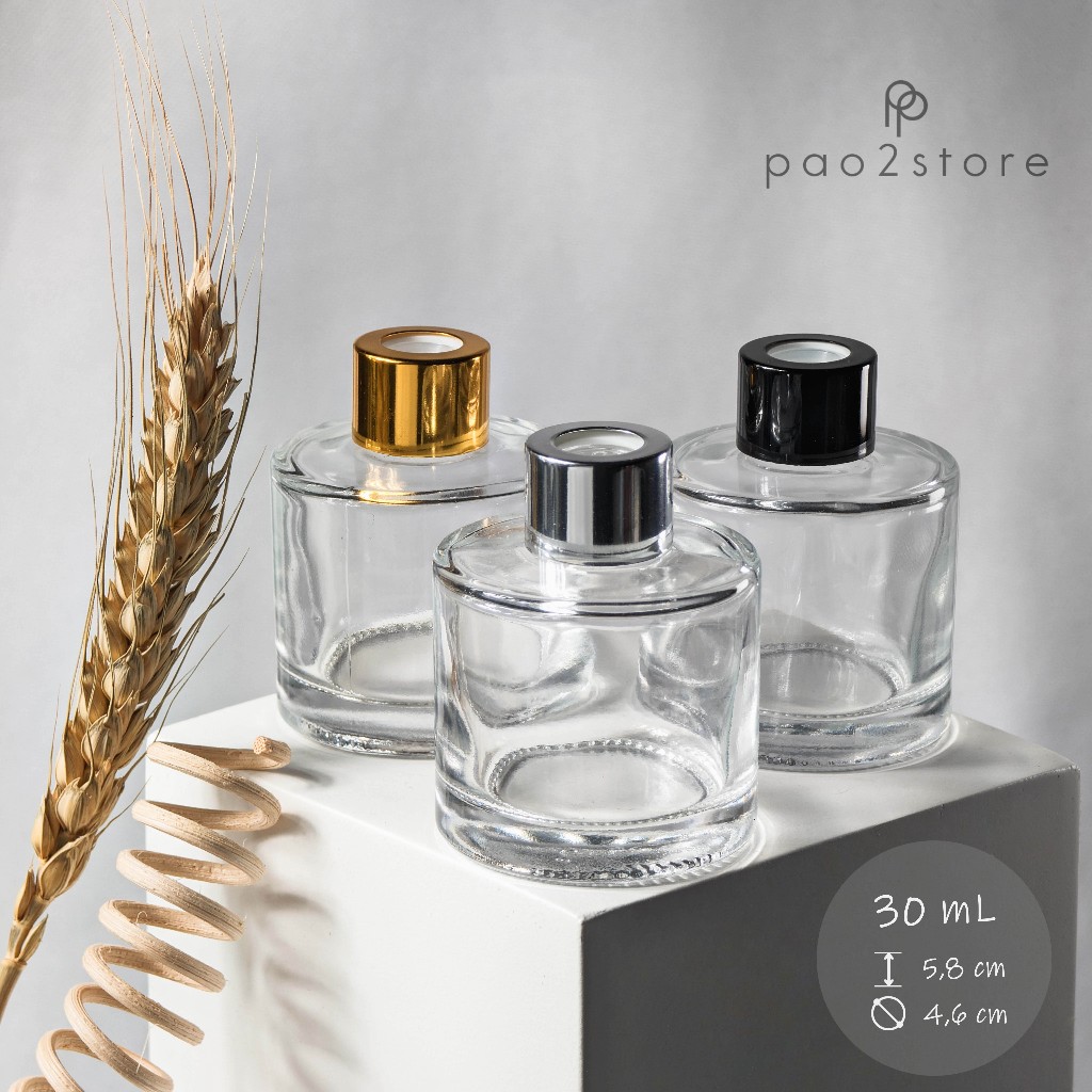 Jual Botol Reed Diffuser 30ml Bulat Clear / Bening Kaca TEBAL ...