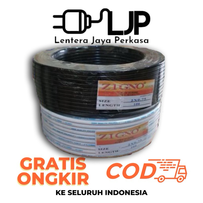 Jual Kabel Listrik Serabut NYMHY/NYYHY 2x0,75mm 100Y ZIGNO Hitam / Putih | Shopee Indonesia