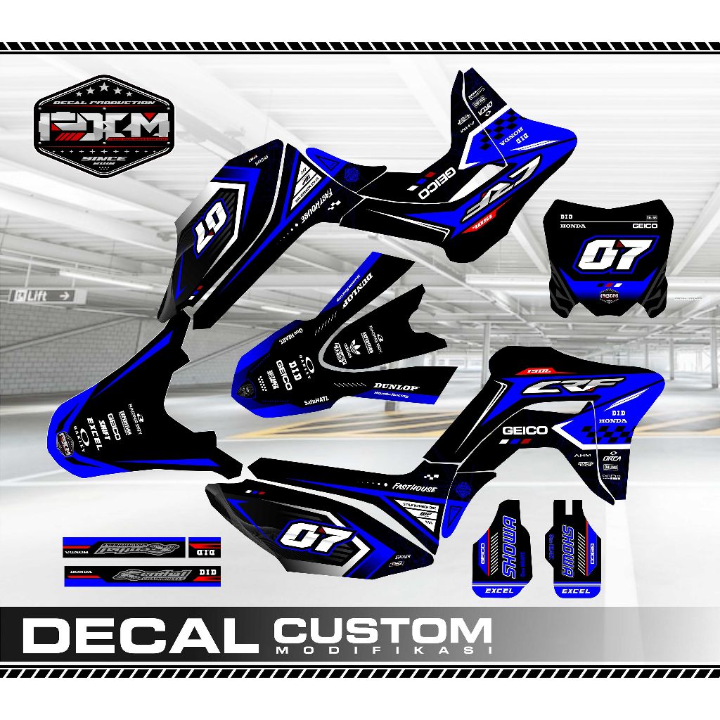 Jual decal crf 150 l full body Biru hitam Putih keren elegan dengan ...