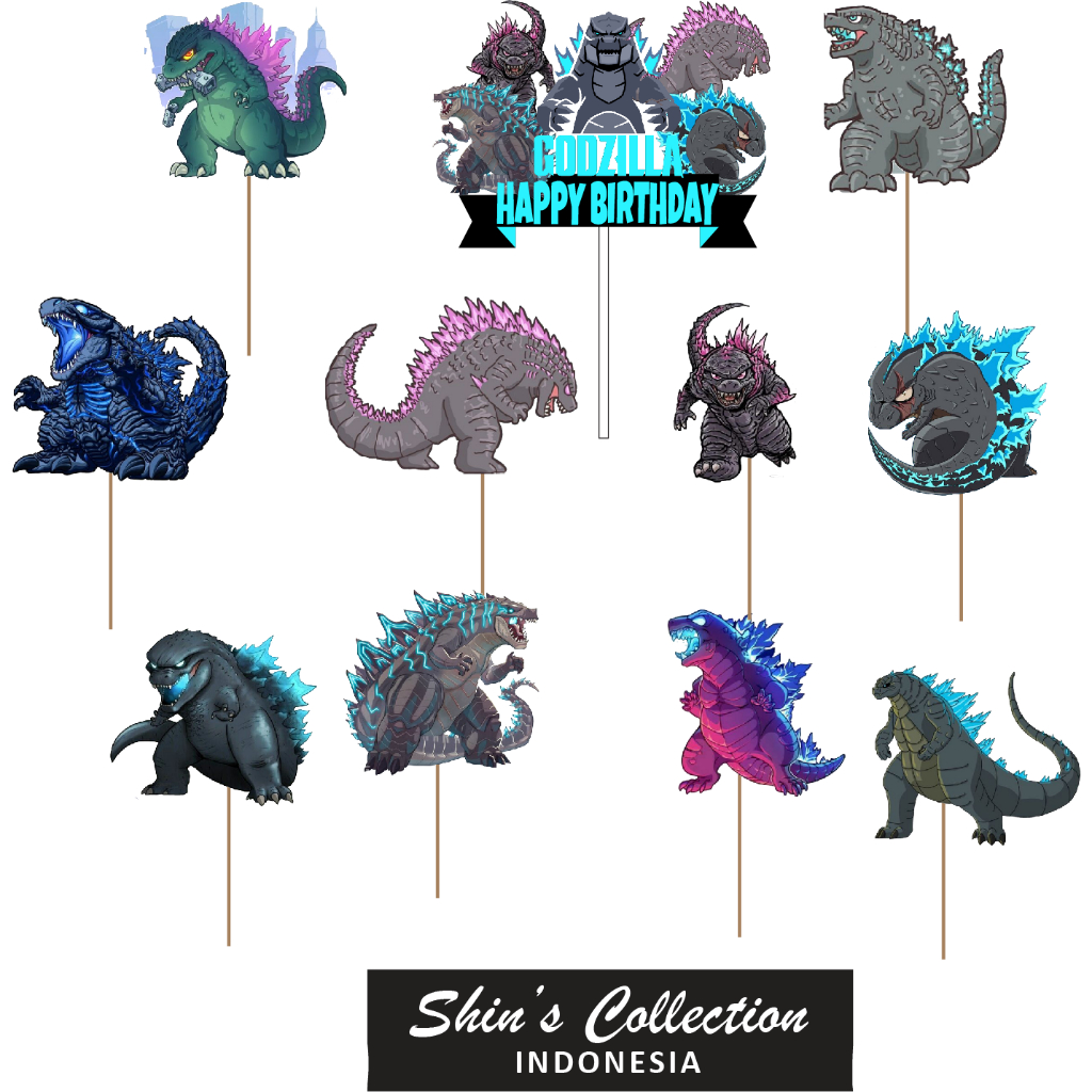 Jual Cake topper Godzilla isi 11 pcs | Shopee Indonesia