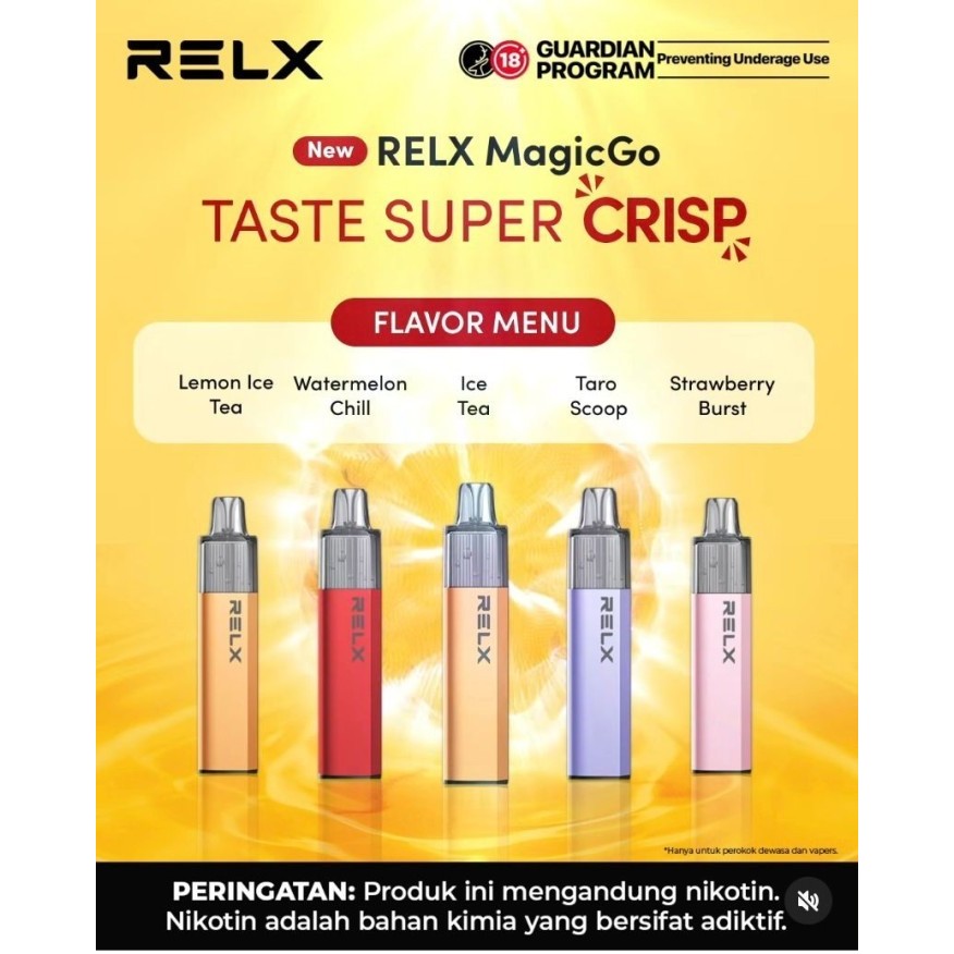 Jual RELX MagicGo DISPOSABLE MAGIC GO 3500 LEMON ICE TEA / RASA ES TEH LEMON LEMON Dispo Vape ...