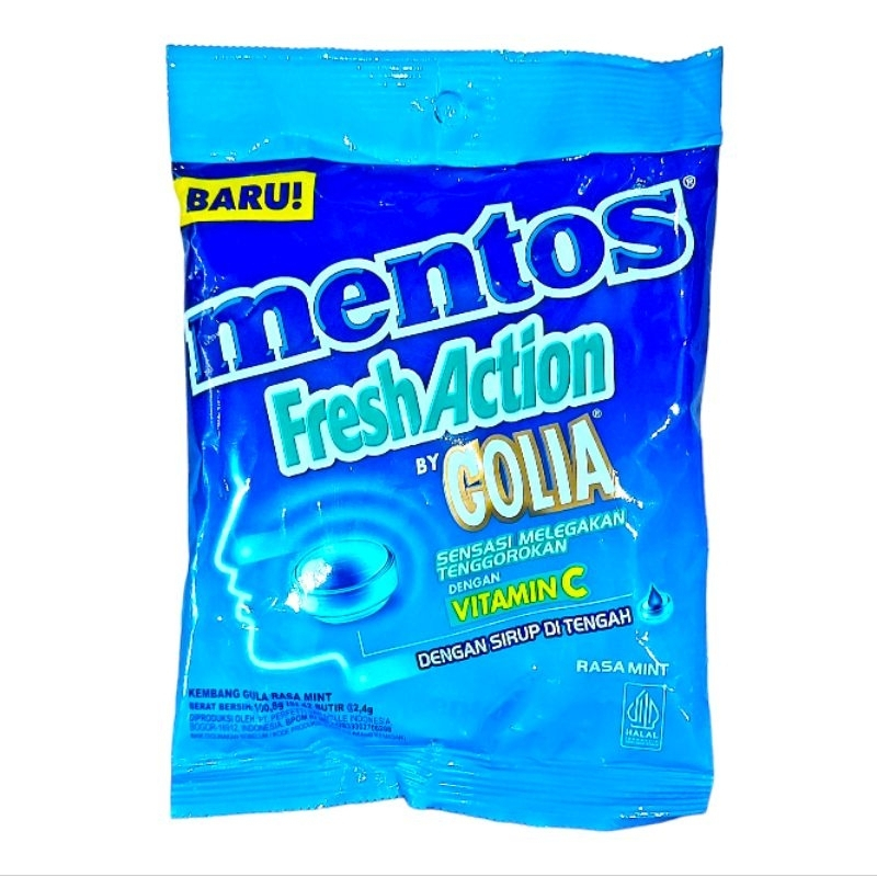 Jual PERMEN MENTOS GOLIA ACTIVPLUS CANDY MINT ISI SIRUP MELEGAKAN ...