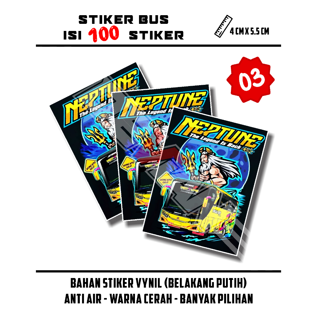 Jual VIRAL stiker bus basuri isi 100 stiker | tunggal jaya kids panda ...