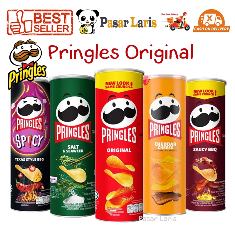 Jual Pringles Potato Chips 102gr Keripik Kentang Original Salt Seaweed ...