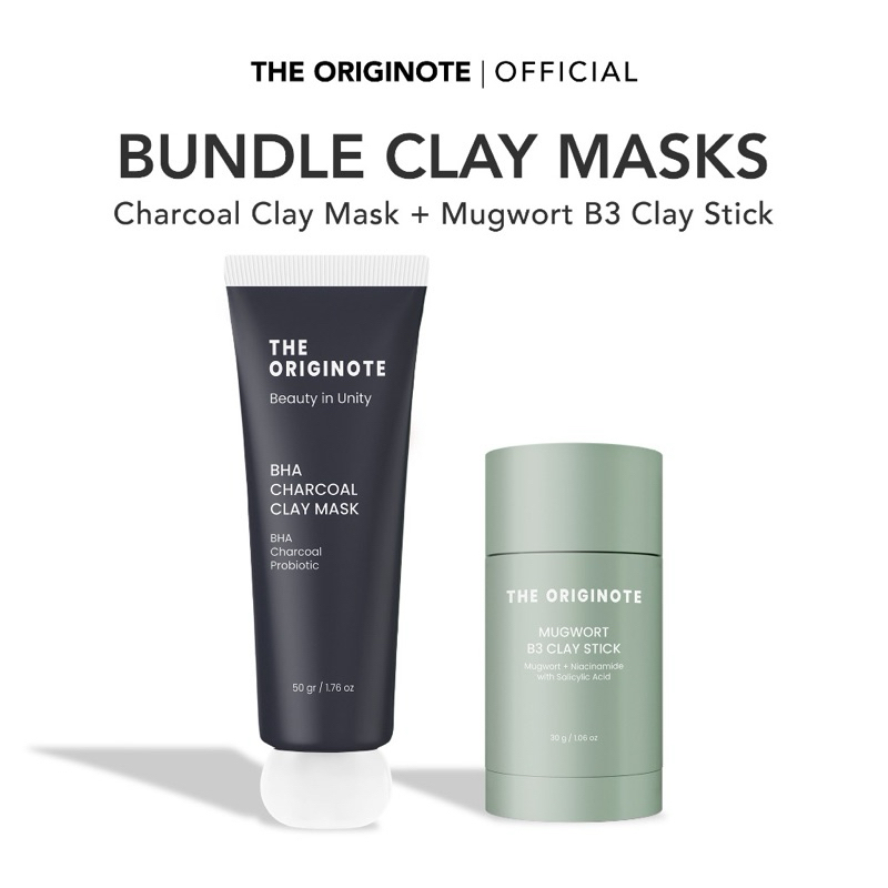 Jual The Originote Bundle Charcoal Clay Mask + Mugwort B3 Clay Stick ...