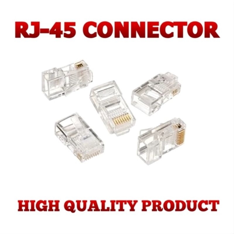 Jual RJ45 / RJ-45 CONNECTOR LAN CAT 5e / CAT 6 KONEKTOR ECERAN MERK ...