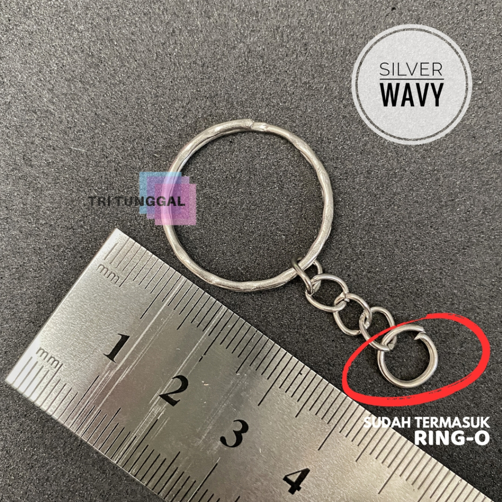 Jual Ring Gantungan Kunci Wavy Aksesoris Keychain Hiasan Pipih Gepeng ...