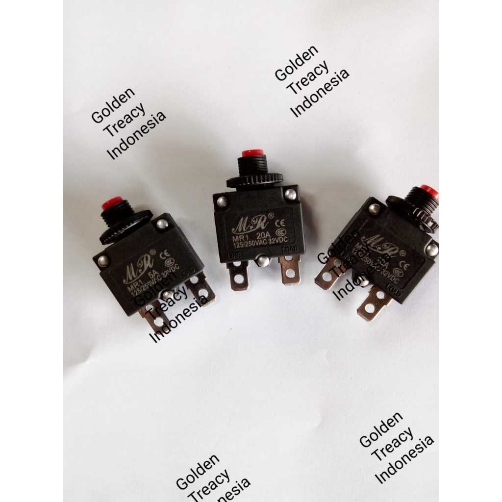 Jual Circuit Breaker fuse sekring Push Button Overload Protector 5A 10A ...