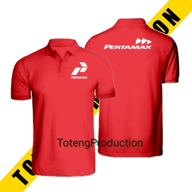 Jual Polo Shirt pria Baju Kaos Kerah distro Pertamina Pertamax merah ...
