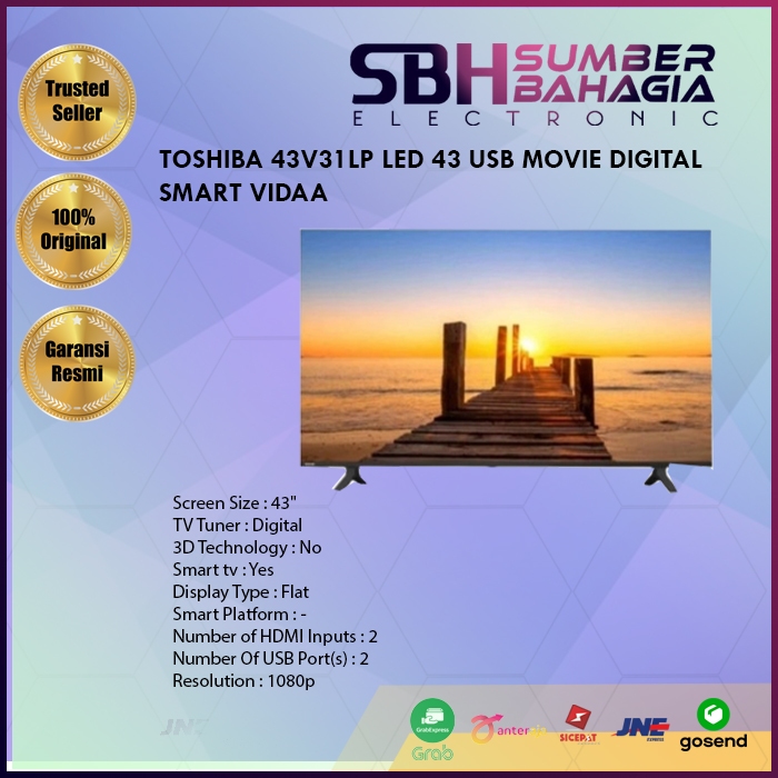 Jual TOSHIBA 43V31LP LED 43 USB MOVIE DIGITAL SMART VIDAA (NEW) (KHUSUS ...
