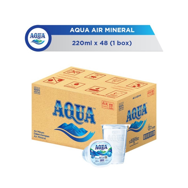 Jual AQUA GELAS AIR KEMASAN GELAS 220 ML ISI 48 CUP PER KARTON | Shopee Indonesia