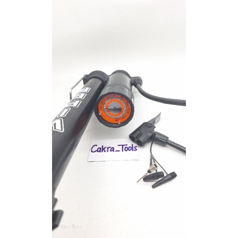 Jual Pompa Ban Sepeda Angin Meteran + Manual Hitam [ 40cm, 60cm ] (1pcs ...