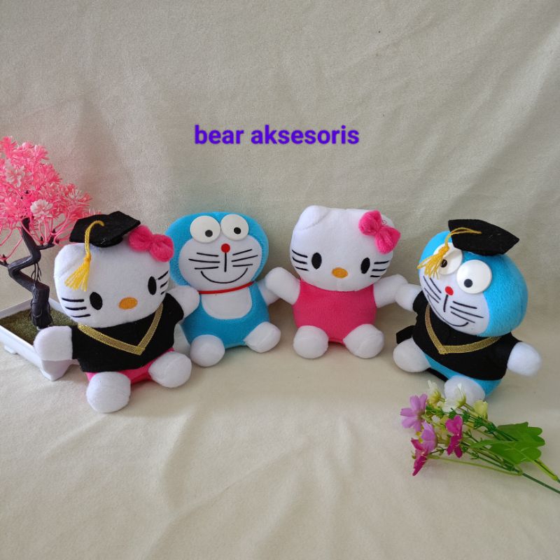Jual hello Kitty/Dora Emon polosan/dan toga wisuda 15cm | Shopee Indonesia