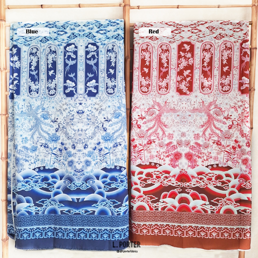 Jual Kain Cheongsam Kain Sangjit Kain L. Porter Fabrics Cotton Poplin ...