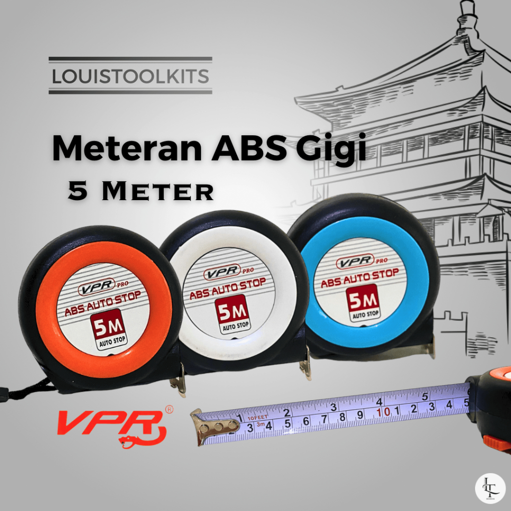 Jual Meteran Tukang/ Measuring Tape/ Meteran Plastik ( ABS ) VPR 5 ...