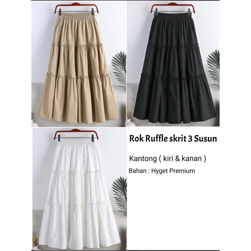 Jual BISA COD ROK SUSUN TINGKAT MAYUNG RUFFLE HYGET JUMBO PJG 95cm ...