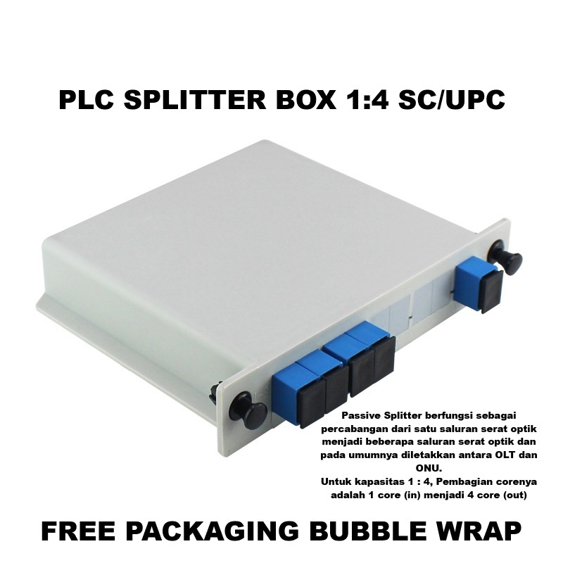 Jual Passive Splitter Box 1:4 SC UPC / Pasif Splitter PLC BOX FO 1 4 ...
