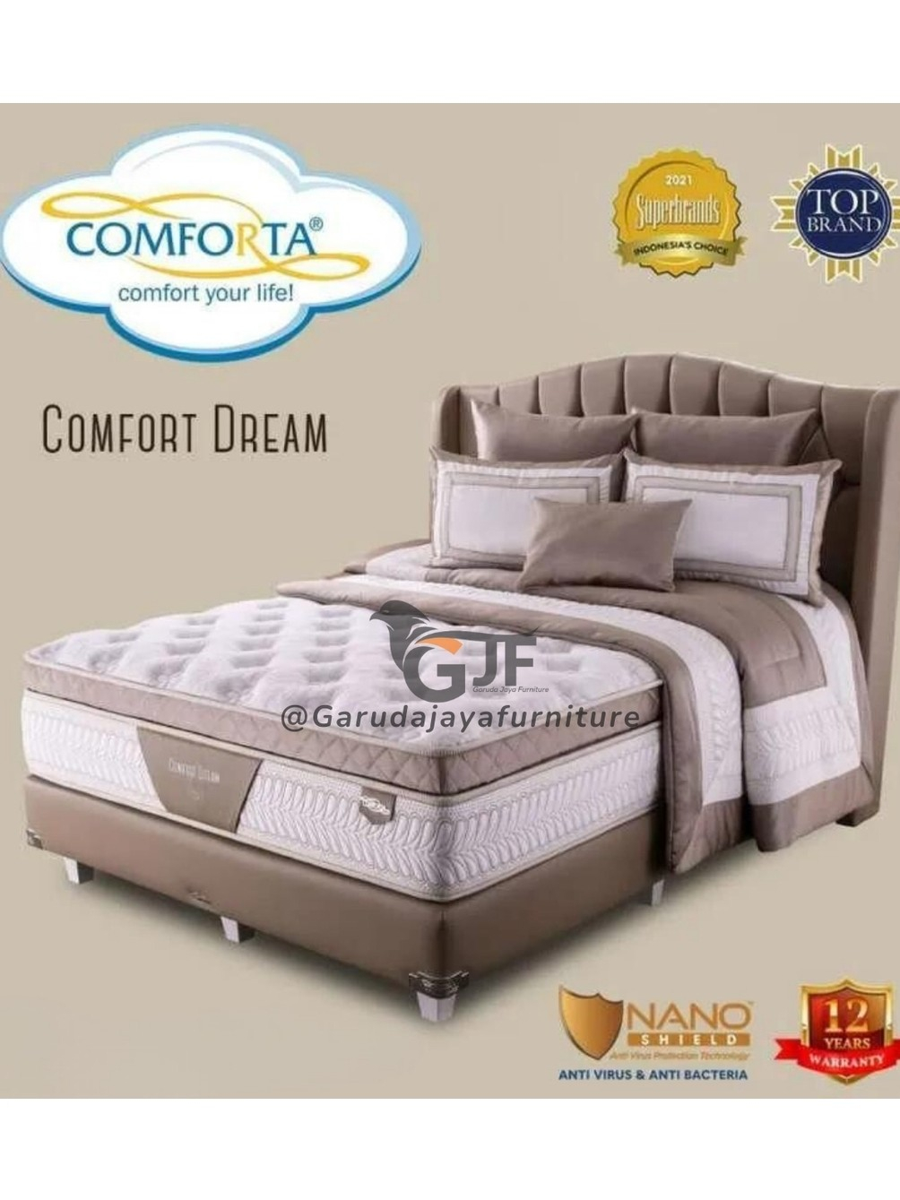 Jual FULL SET COMFORTA PREMIUM COMFORT DREAM / KASUR SPRING BED ...