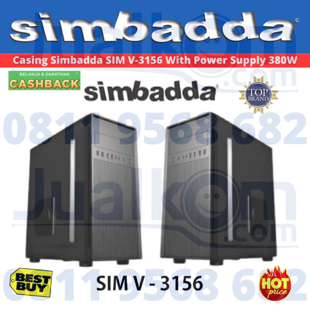 Jual Casing Simbadda SIM V-3156 + PSU 380W SIM V-3156 Plus Psu 380Watt | Shopee Indonesia