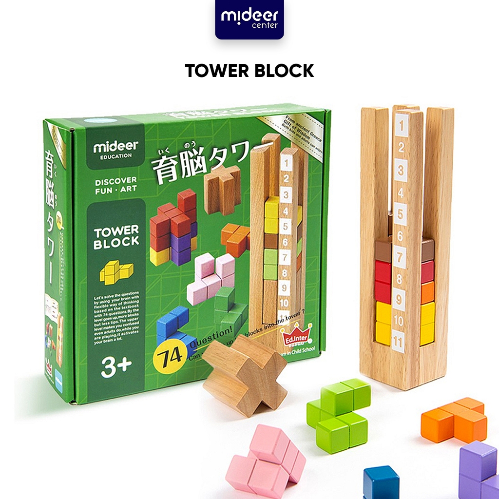 Jual Mideer Tower Block Wooden Brain Game Blok Kayu Terlaris Mainan ...