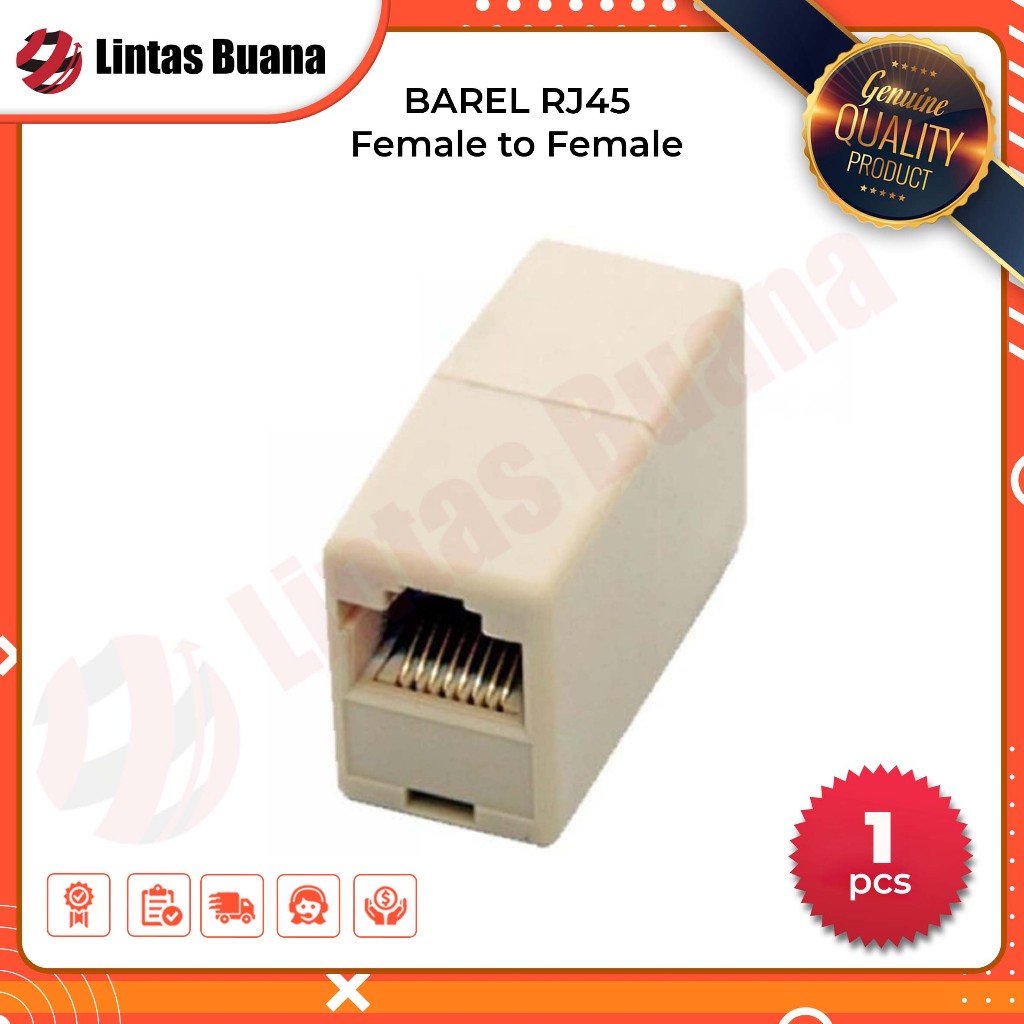 Jual Barel Konektor RJ45 - Penyambung Dua Konektor RJ-45 Barel female ...