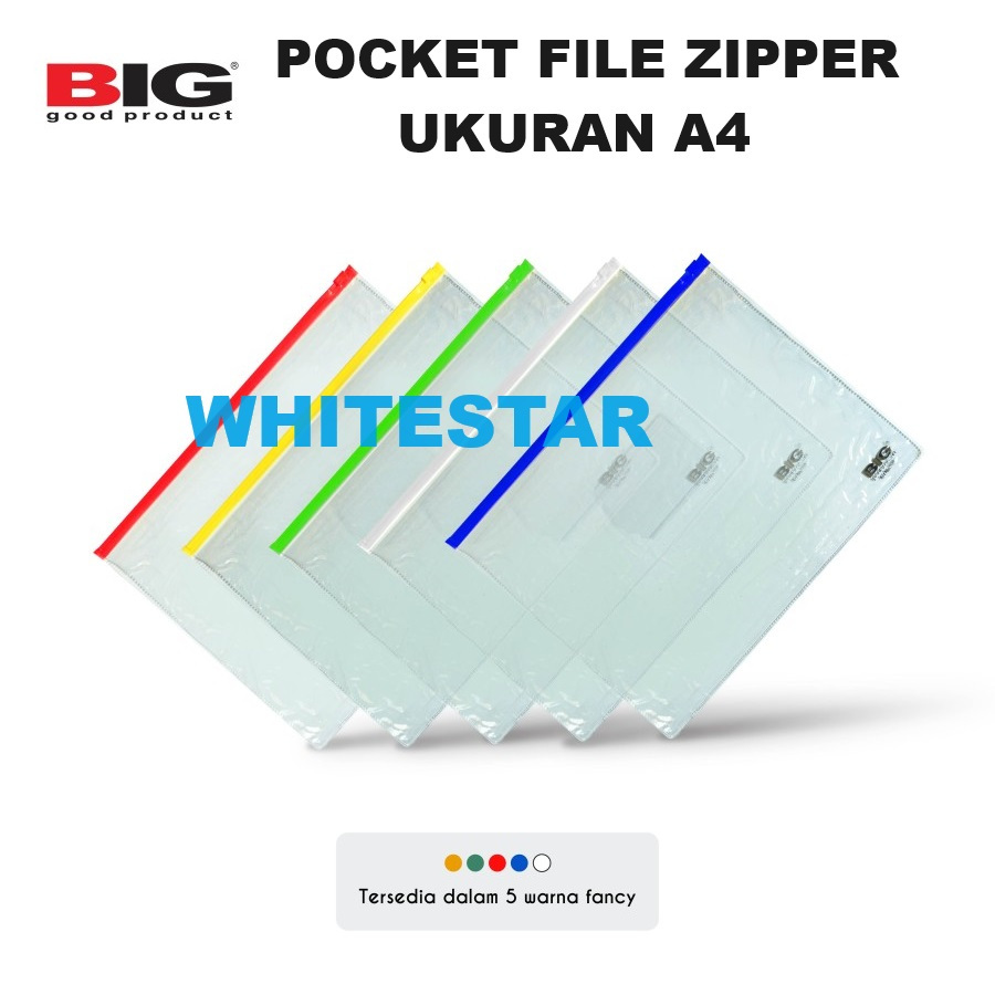 Jual map pocket file / document pouch zipper ukuran A4 + name tag big ...