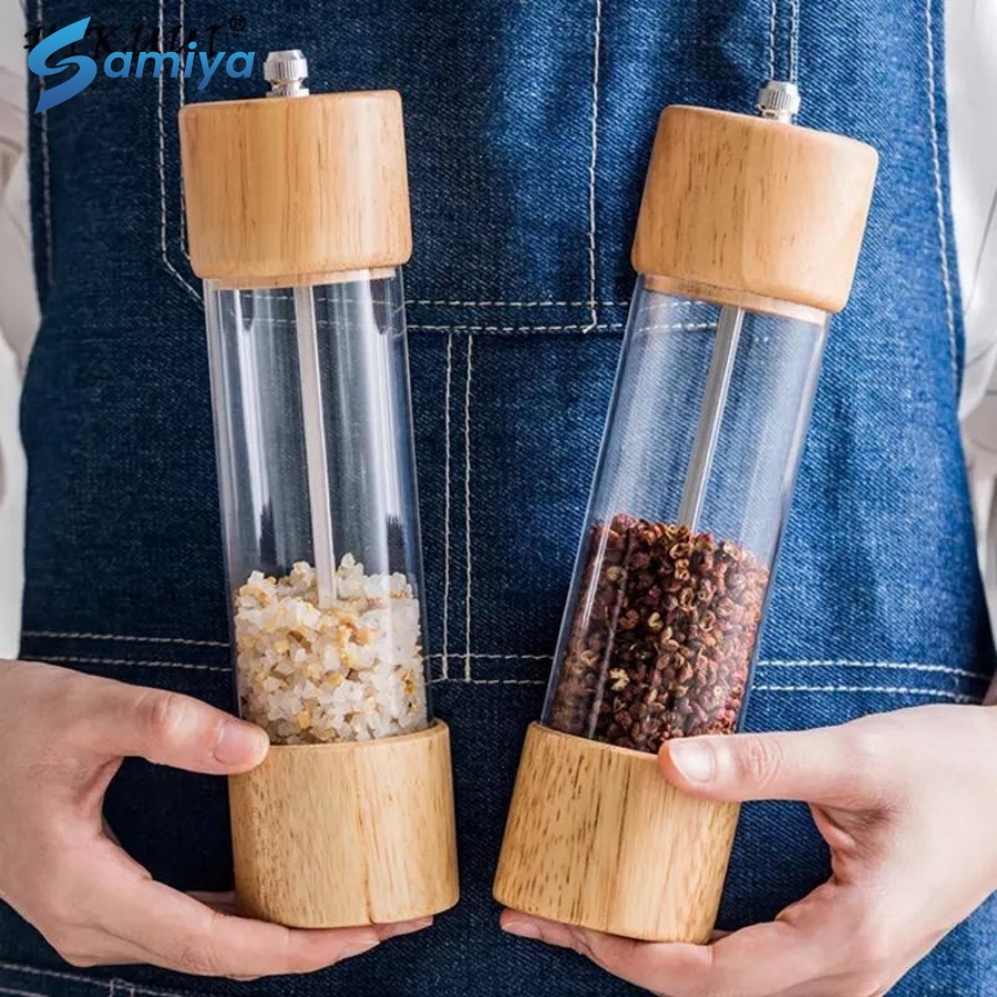 Jual grinder dapur merica lada garam / salt pepper mill wooden grinder ...