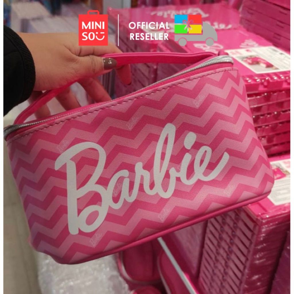 Jual MINISO x BARBIE make up pouch / Pink / Black | Shopee Indonesia